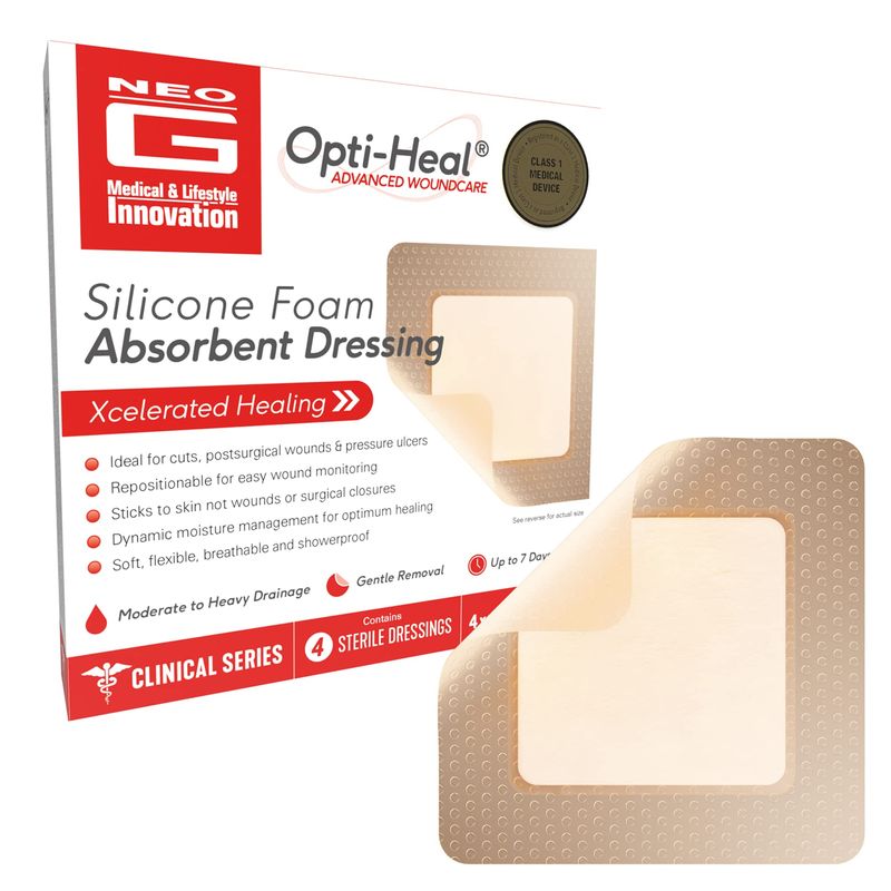 Neo G Opti-Heal Silicone Foam Dressing with Border - Absorbent ...
