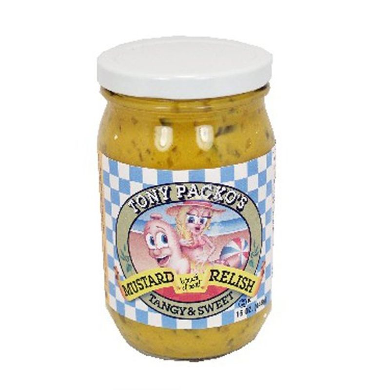 Tony Packo Mustard Relish - 16 oz (4 pack) with FREE Jar Opener ...