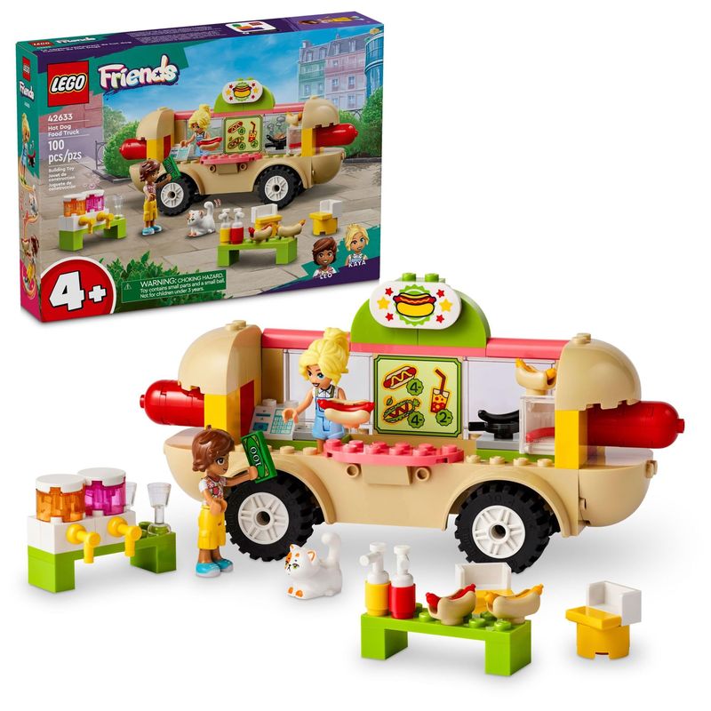 LEGO Friends Hot Dog Food Truck Toy with Mini Doll Characters and Cat ...