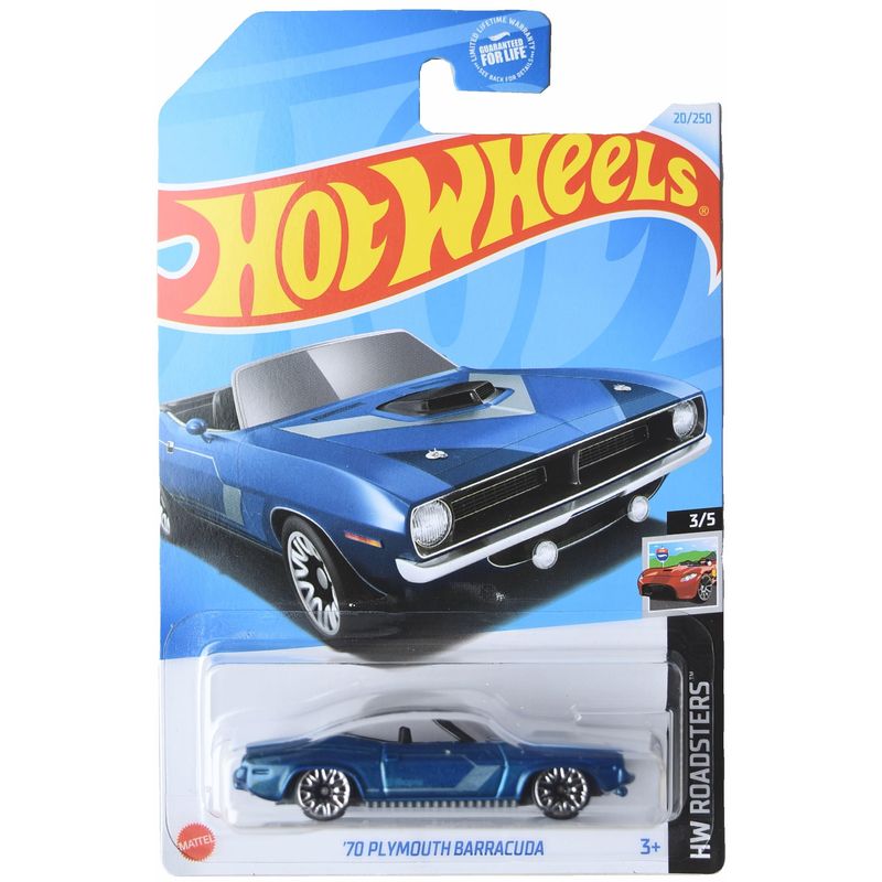 Mattel Hot Wheels '70 Plymouth Barracuda, HW Roadsters 3/5 [Blue] 20/ ...