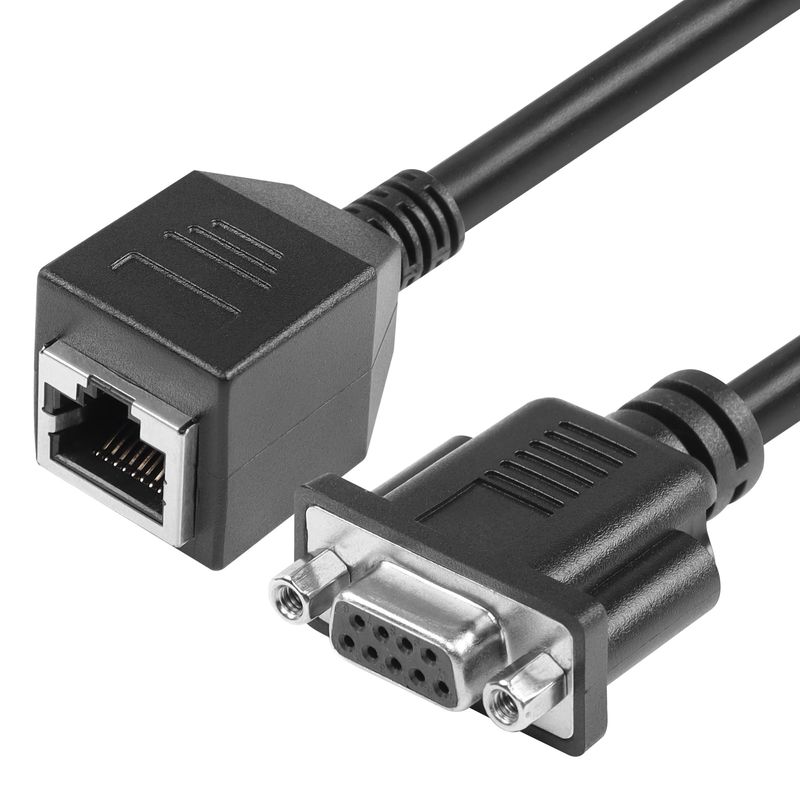 SinLoon RJ45 to RS232 DB9 9 Pin Serial Port Female to RJ45 Male Cat5/6 ...