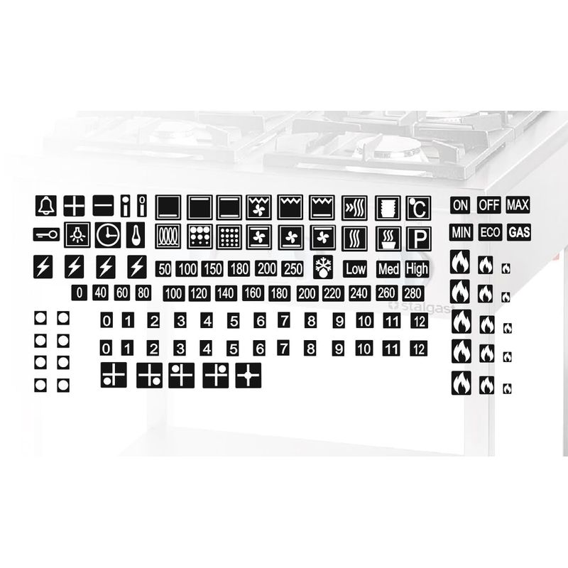 Cooker Symbol Sticker Set as Labelling, Symbol Sticker for Electric ...