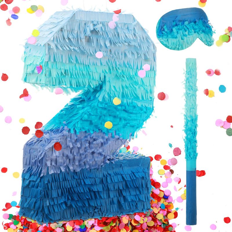 Sratte Number 1 2 3 4 5 6 7 8 9 Piñata with Stick Blindfold Confetti ...
