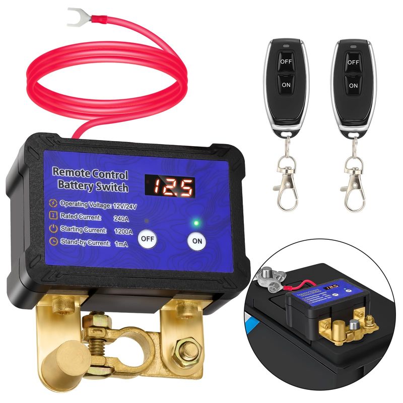 GEARCELL Kill Switch with Voltage Display Remote Battery Disconnect ...