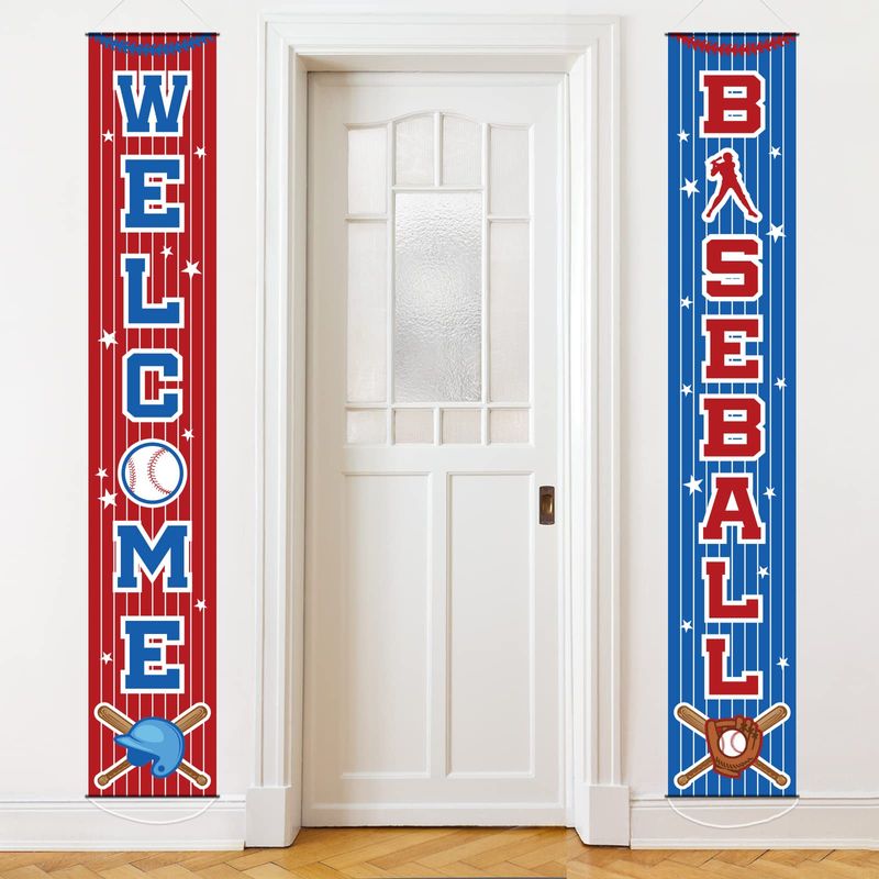Baseball Party Decorations Baseball Themed Birthday Porch Sign Welcome ...