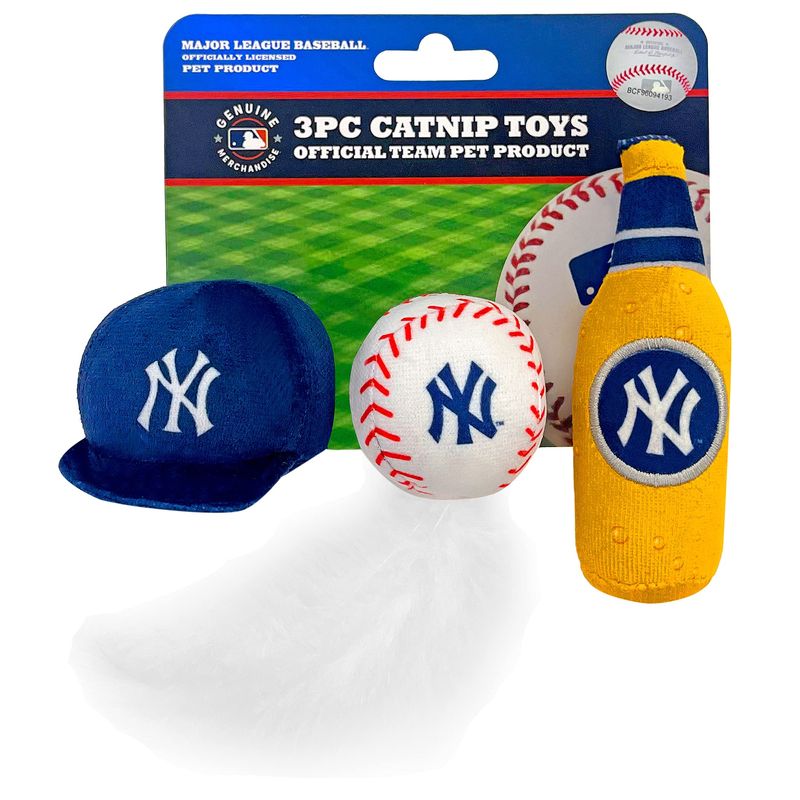 BEST PLUSH CAT TOY - MLB NEW YORK YANKEES Complete Set of 3 piece Cat ...