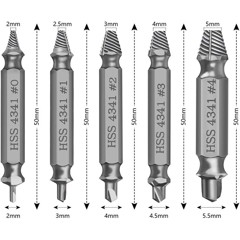 Drill Bit Set, Set of 6, Screw Removal Bit, Easy to Remove Screws ...