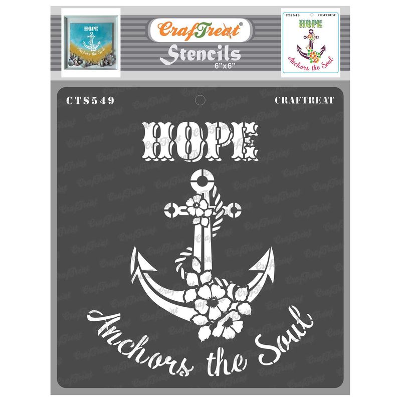 CrafTreat Reusable Hope Word Anchor Stencils for Painting on Canvas ...