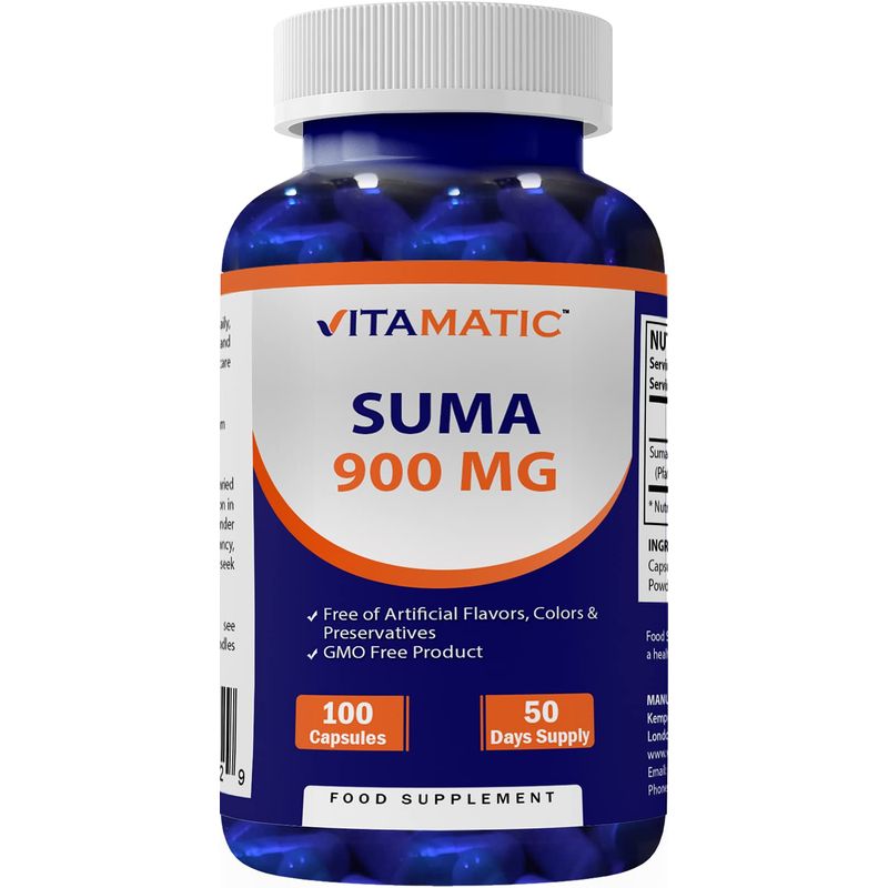 Vitamatic Suma Root 900mg 100 Capsules (Bottle Color May Vary ...