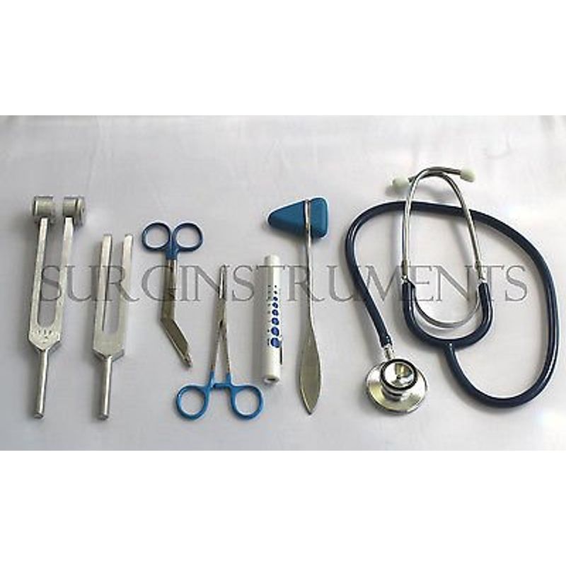 Tuning Fork Lister Scissor Taylor Hammer Kelly Forceps Stethoscope Kit ...