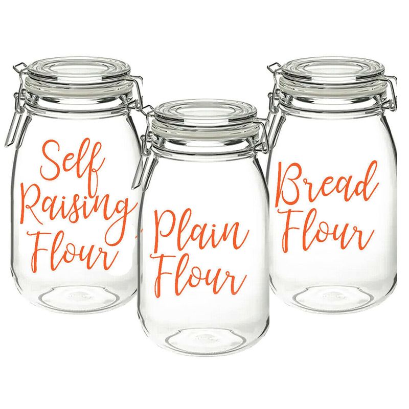 Self-Raising Flour, Plain Flour, Bread Flour - Vinyl Sticker Decal ...