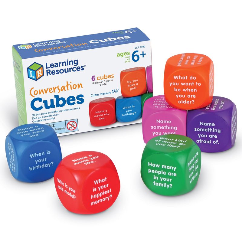 Learning Resources Conversation Cubes - 6 Pieces Ages 6+ Foam Cubes ...