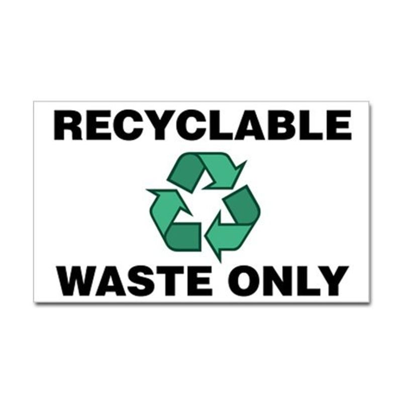 CafePress Recyclable Waste Only (W/Recycle Symbol) Sticker Rectangle ...