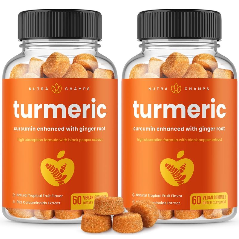 Turmeric Gummies for Adults & Kids with Ginger & Black Pepper Extract ...