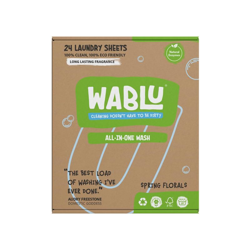 WABLU Spring Florals Laundry Detergent Sheets with natural enzymes (BIO ...