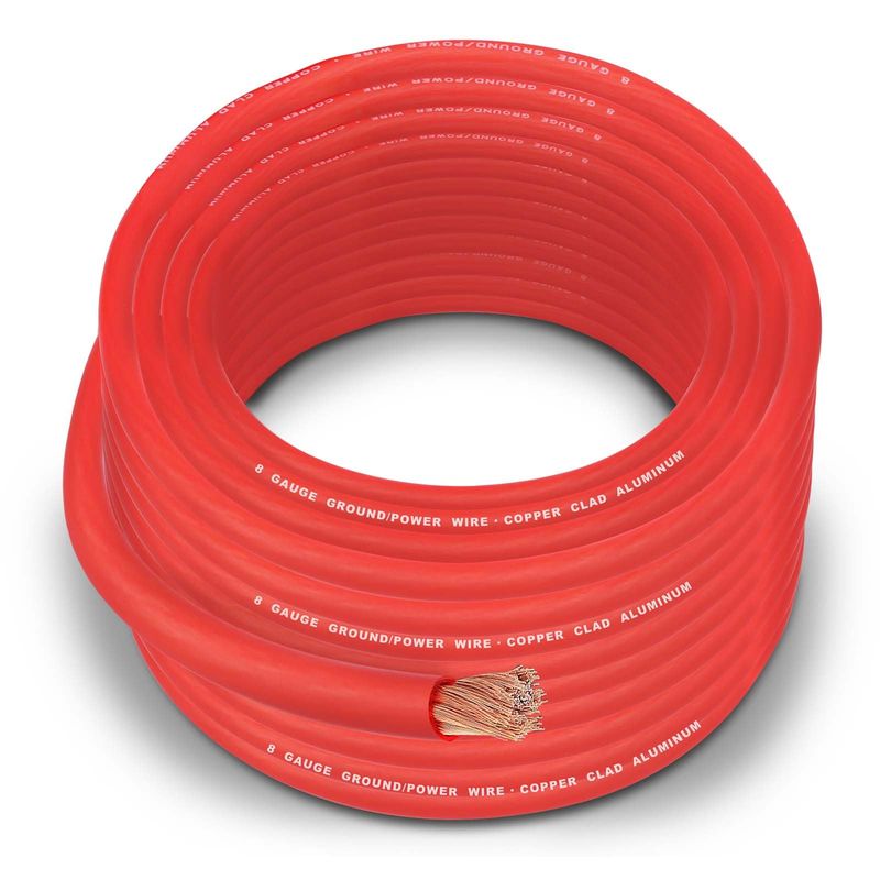 SGANGCAR Power Ground Cable 8 Gauge Copper Pack Aluminum CCA Power ...
