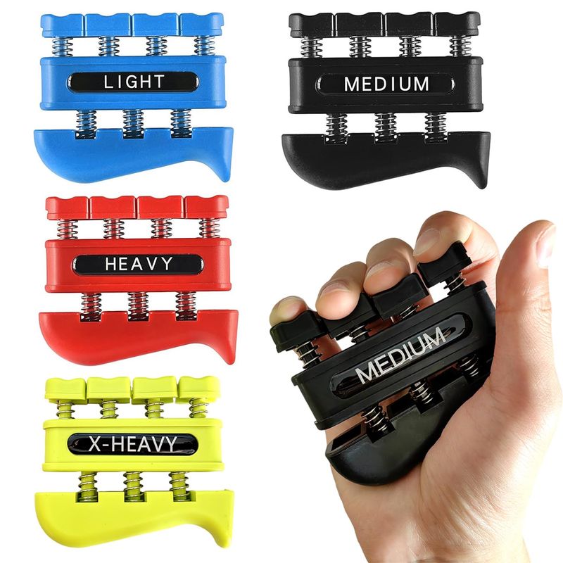 4 Weights Grip Strength Trainer Set,Hand Grip Finger Exerciser,Finger ...