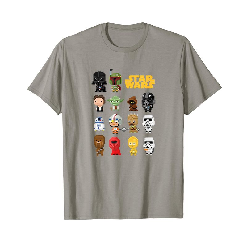 Star Wars Heroes Villains 8-Bit Pixel Sprites T-Shirt - Online ...