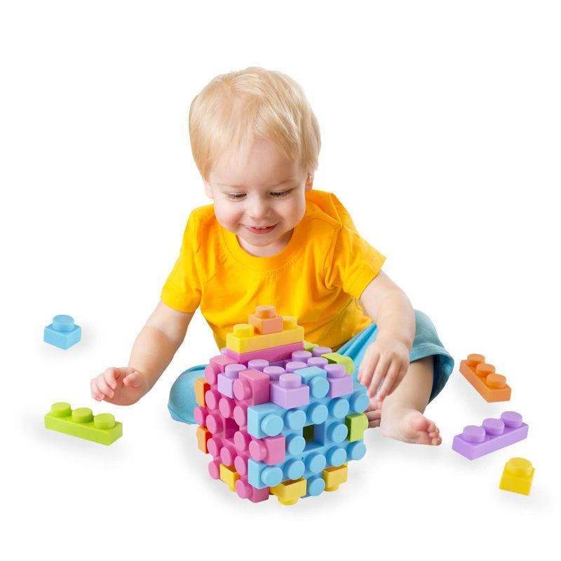 UNiPLAY Small Waffle Soft Building Blocks — Cube Puzzle for Cognitive ...