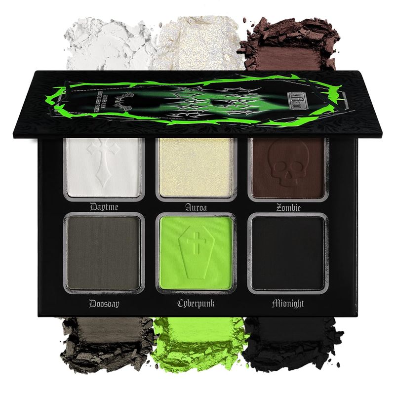 DE'LANCI Schwarz Grün Lidschatten Palette,Helle Lindgrüne Schwarz-Weiß ...