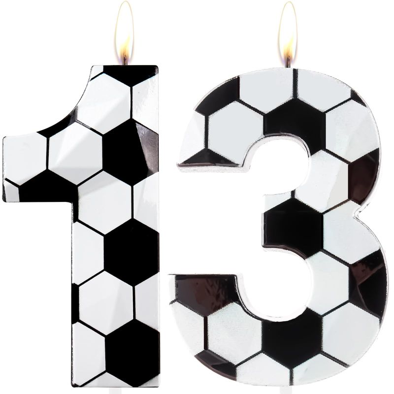 13th Birthday Candles Number 13 Candles Soccer Happy Birthday Candle ...