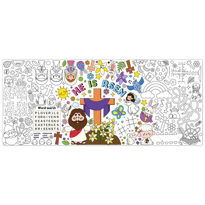 Easter He is Risen Giant Coloring Game Poster for Kids - Huge Religious ...