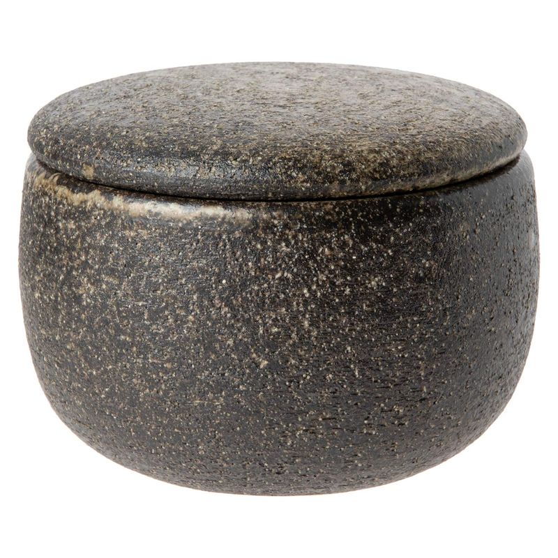 Marui Pottery MR-3-3532 Iga Ware Hechamon, 1 Piece, Black Persimmon ...