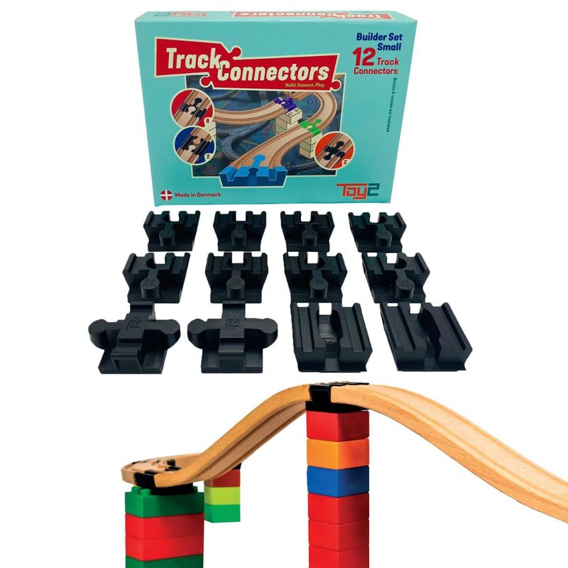 TOY2 Builder Set Small | 12 Toy Train Track Connectors Compatible with ...