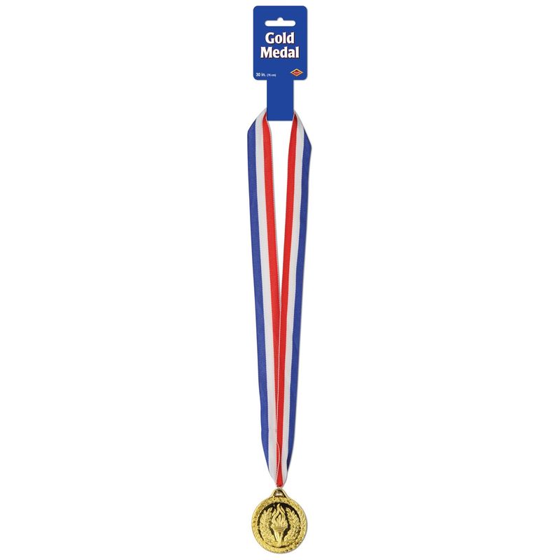 Beistle 12-Pack Gold Medal with Ribbon, 30-Inch - Online Marketplace ...