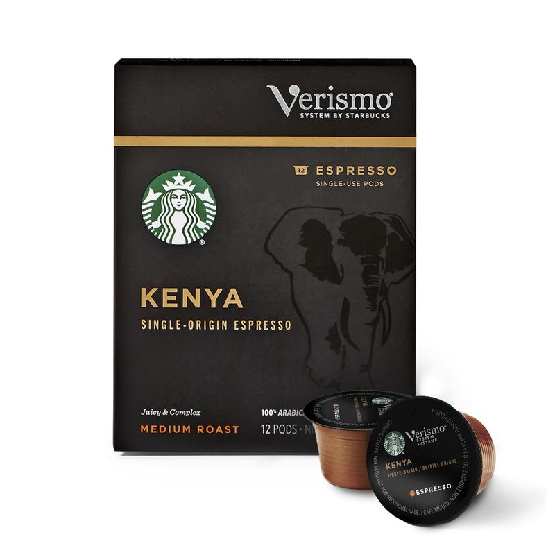 Starbucks Medium Roast Verismo Coffee Pods Kenya Espresso for Verismo Brewers (72 pods total),12 ...