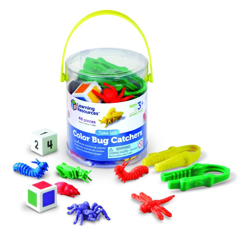 Learning Resources Take 10! Color Bug Catchers, Fine Motor Skills, for ...