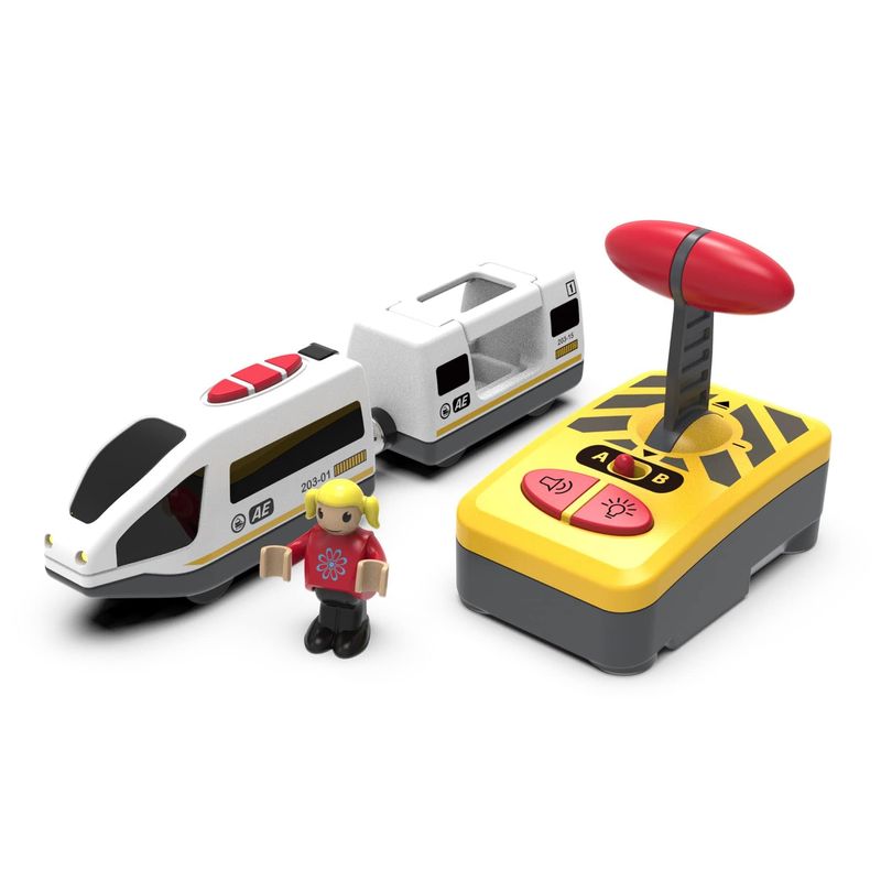 Wooden Train Set Accessories Battery Operated Locomotive Train, Remote ...