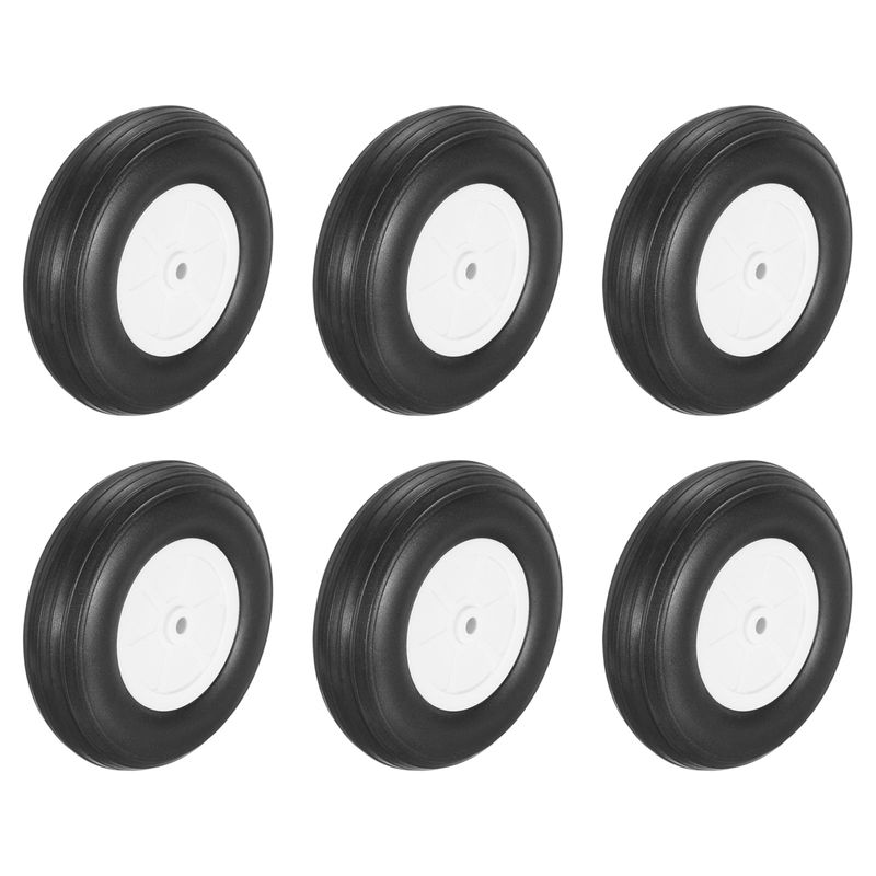 uxcell 6pcs RC Airplane Wheels 4 Inch OD RC Airplane Parts Wheel Model ...