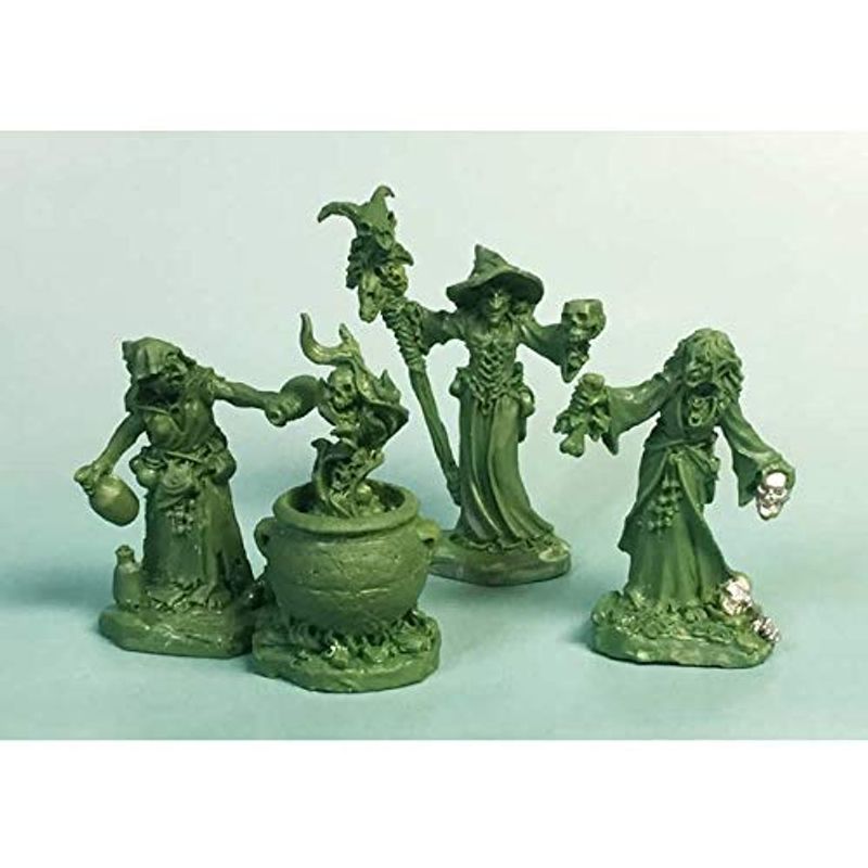 Witch Coven and Cauldron Miniature 25mm Heroic Scale Figure Dark Heaven ...