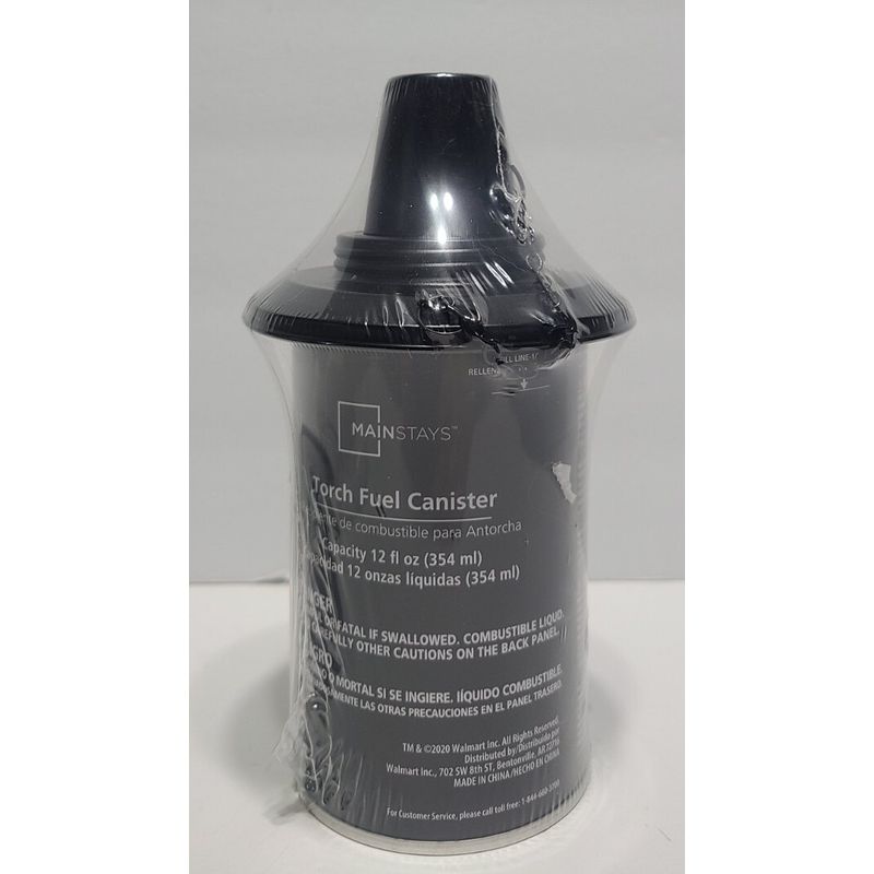 Mainstays Torch Fuel Canister Replacement 12 fl oz Metal w/ Snuffer No ...