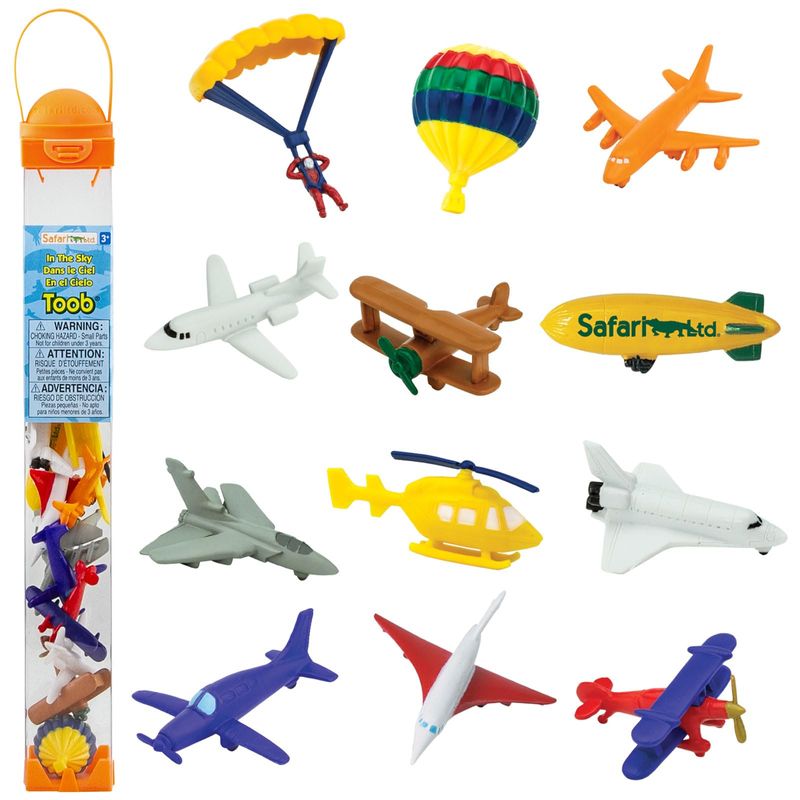 Safari Ltd. In The Sky TOOB - 12 Figurines: Jets, Parachute, Blimp ...