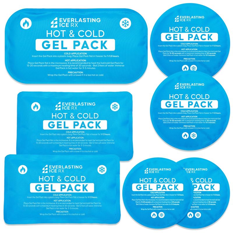 Reusable Hot and Cold Gel Ice Packs for Injuries - 7 Pack Variety Gel ...