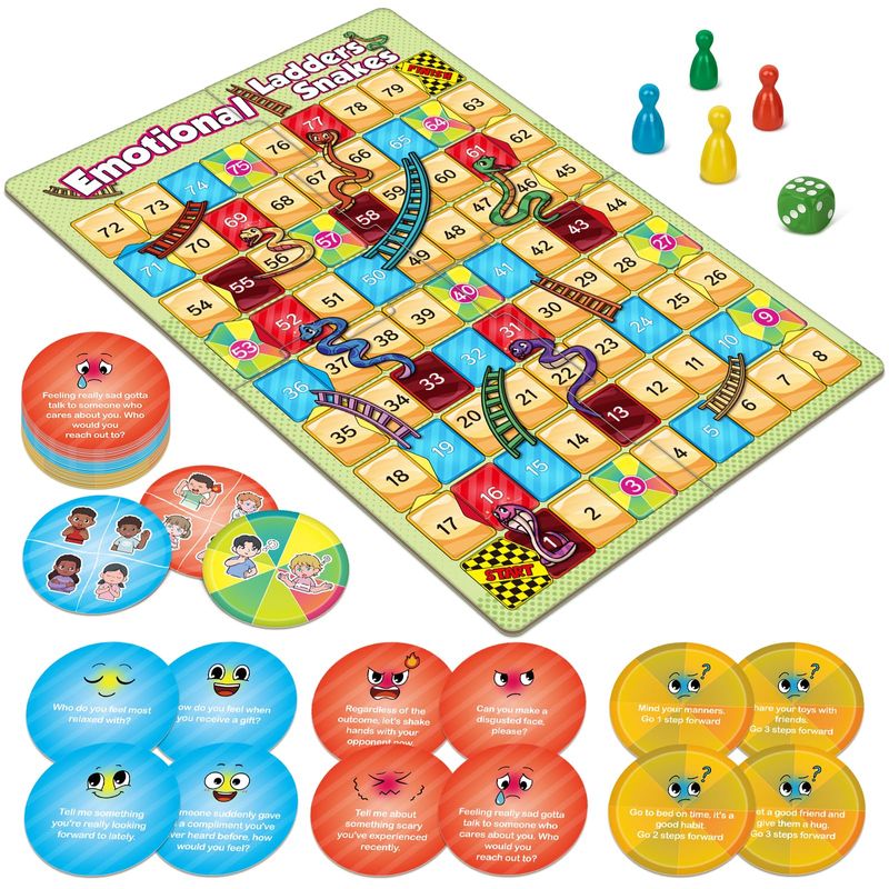 Broytain Emotional Board Games for Kids,Ladders and Snakes Board Game ...