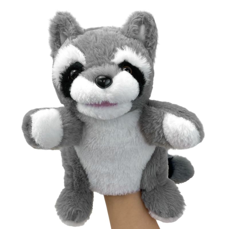 Okegztoa Hand Puppets Raccoon Puppets,9" Realistic Stuffed Animal ...