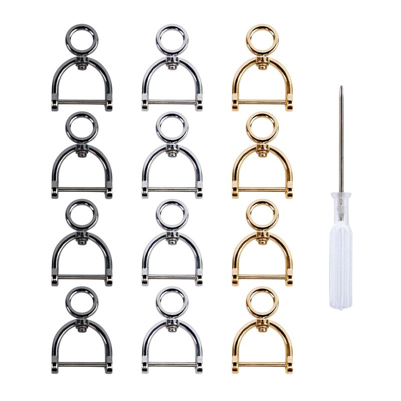 12Pcs Swivel Horseshoe D-Rings U Shape O Ring Screw in Shackle ...