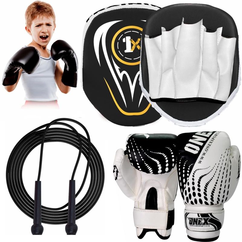 ONEX Boxing Set Focus Pads and Gloves Mitts Punch Bag Head guard MMA ...