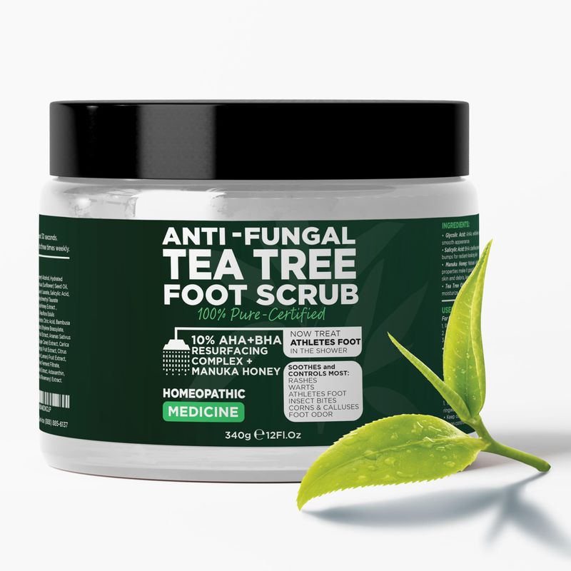 Tea Tree Foot Scrub with Salicylic & Glycolic Acid - Best Exfoliating ...