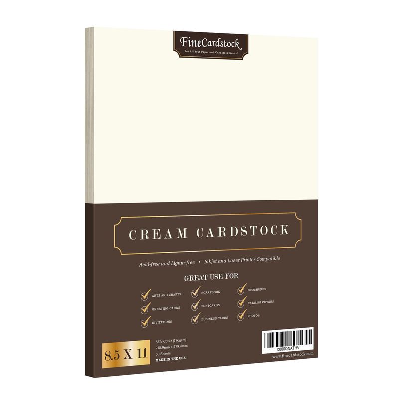 Natural Cream Color Cardstock, Smooth Card Stock 65lb Cover (176gsm ...
