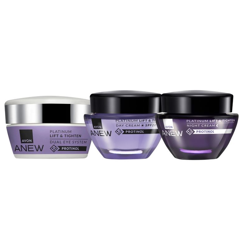Avon Anew Platinum Set, Day Cream 50ml + Night Cream 50ml + Eye Cream ...