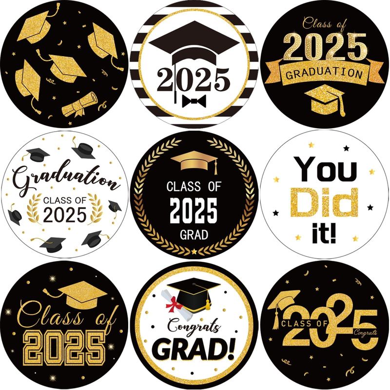 216 PCS Graduation Sticker Seals, 1.5 Inch Round Graduation Stickers ...