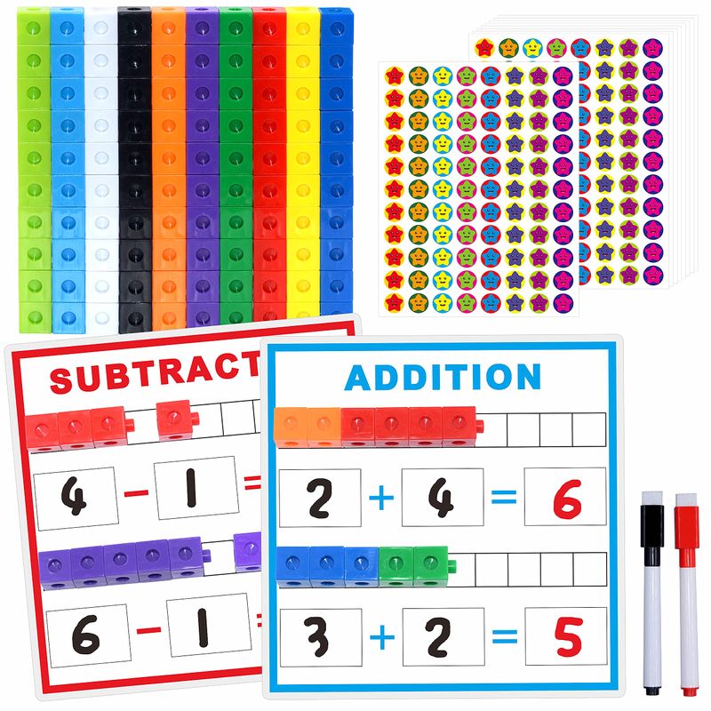 SpriteGru Math Linking Cubes, Math Cubes Manipulatives with Activity ...