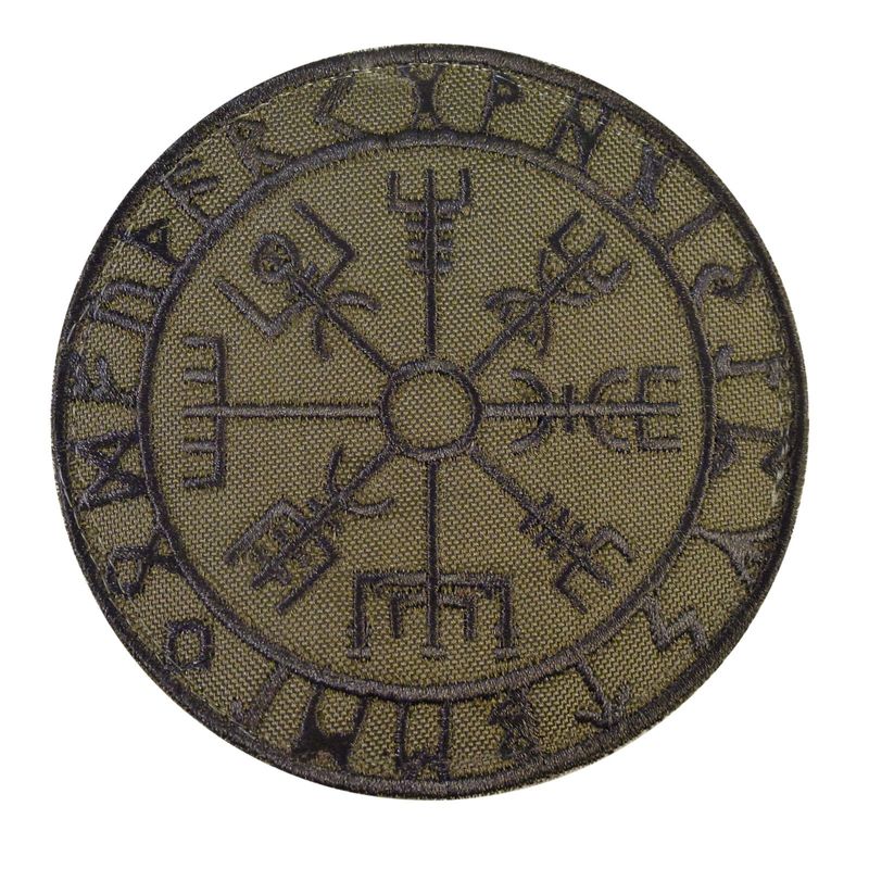 Olive Drab Vegvisir Viking Compass OD Green Norse Rune Morale Tactical ...