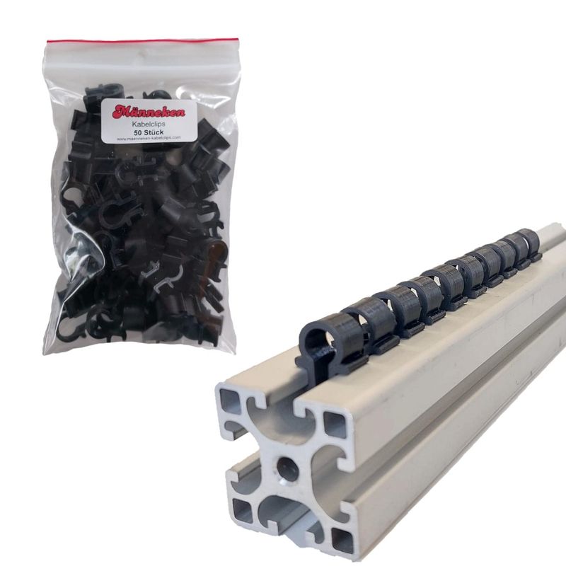 Cable Clips for Aluminium Profile Slot 6 - Cable Holder Black - Omega ...
