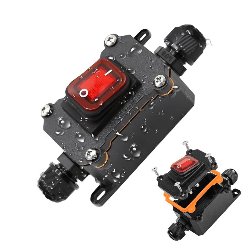KarlKers IP67 Waterproof Inline Cord Switch DPST AC 20A-125V,16A-250V ...