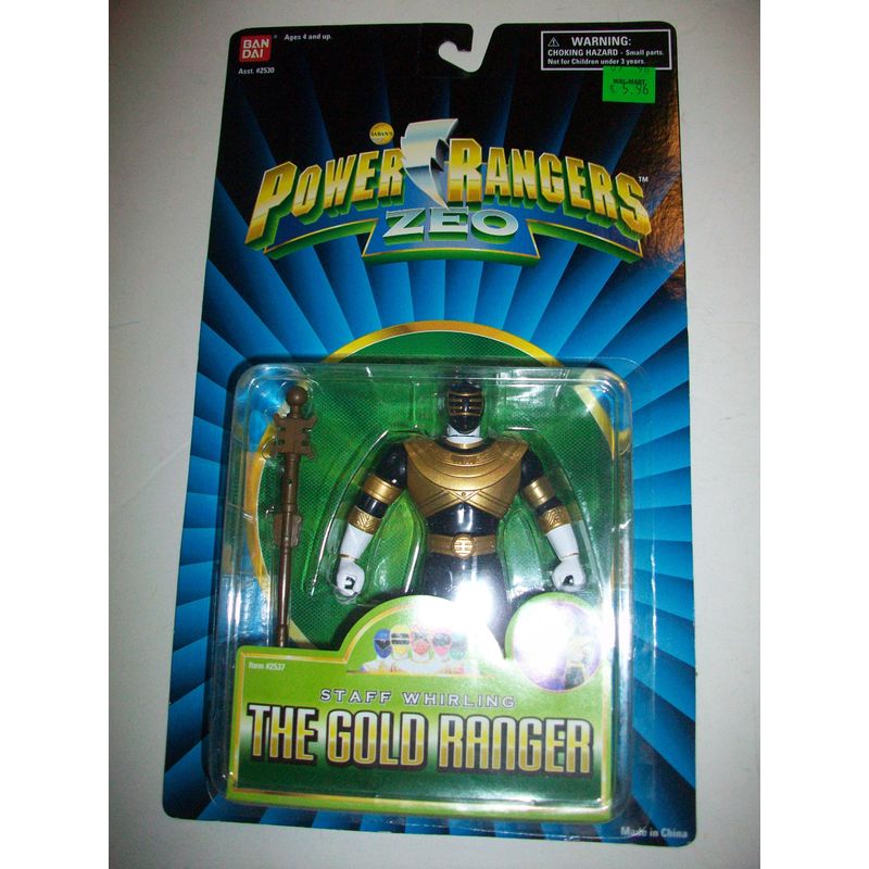 Power Rangers Zeo 1996 Staff Whirling Gold Ranger MOSC MOC 5 1/2 ...